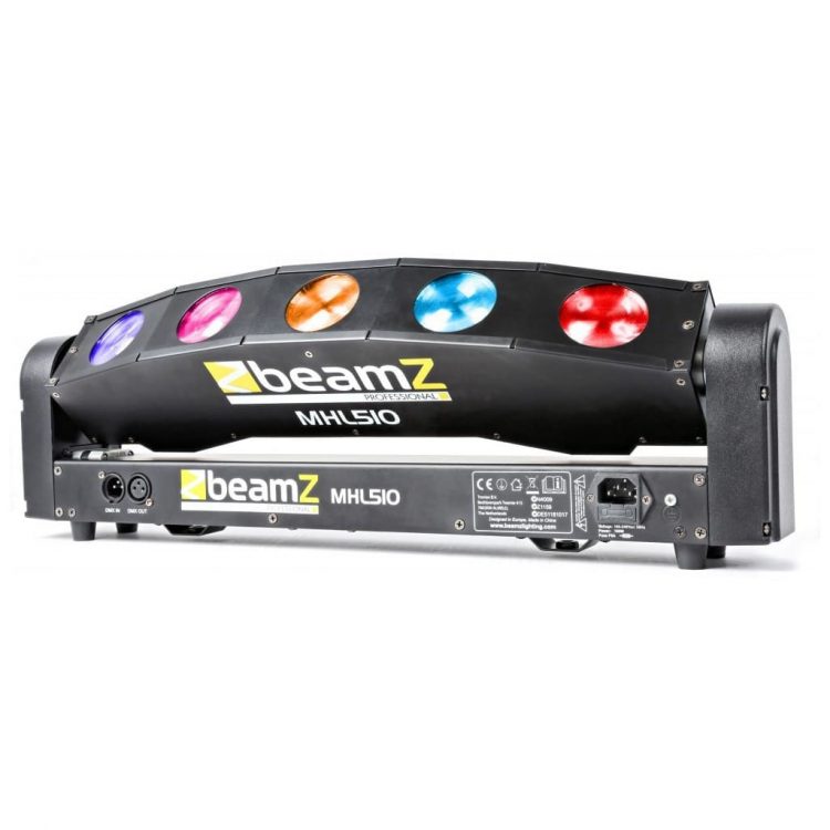 Beamz MHL-510 LED MOVING HEAD COLOUR SWEEPER 5X 10W QUAD LED - Son Sound