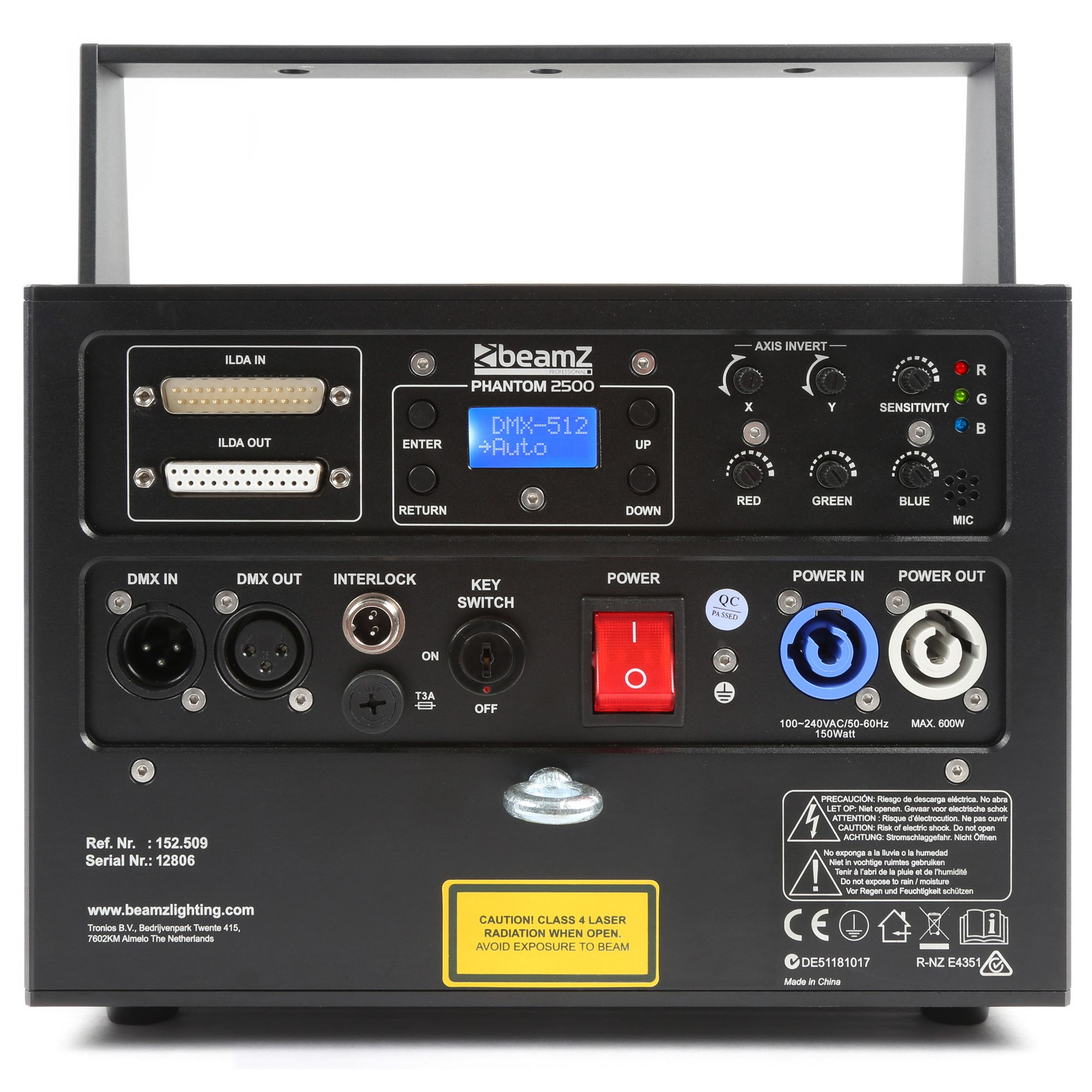 Beamz PHANTOM 2500 PURE DIODE LASER RGB ANALOGUE 30kpps - Son Sound